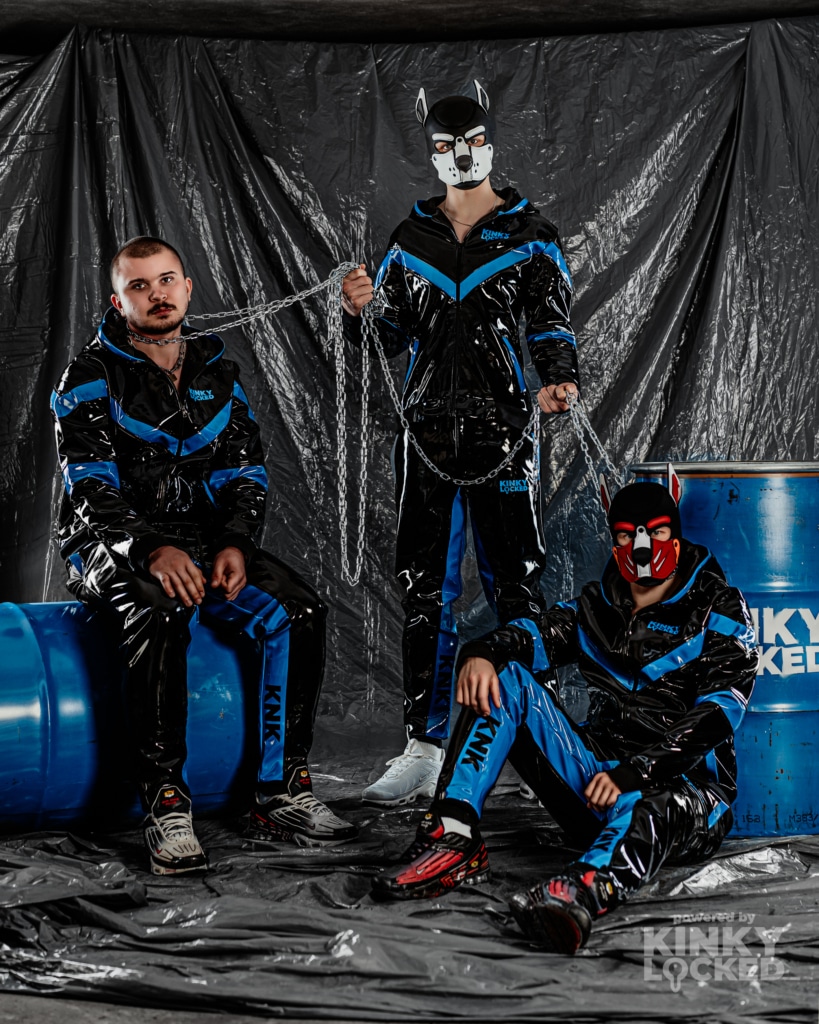 KNK BLUE PVC PRO VORTEX SET + FREE SOCKS | KINKY LOCKED - FETISH GEAR